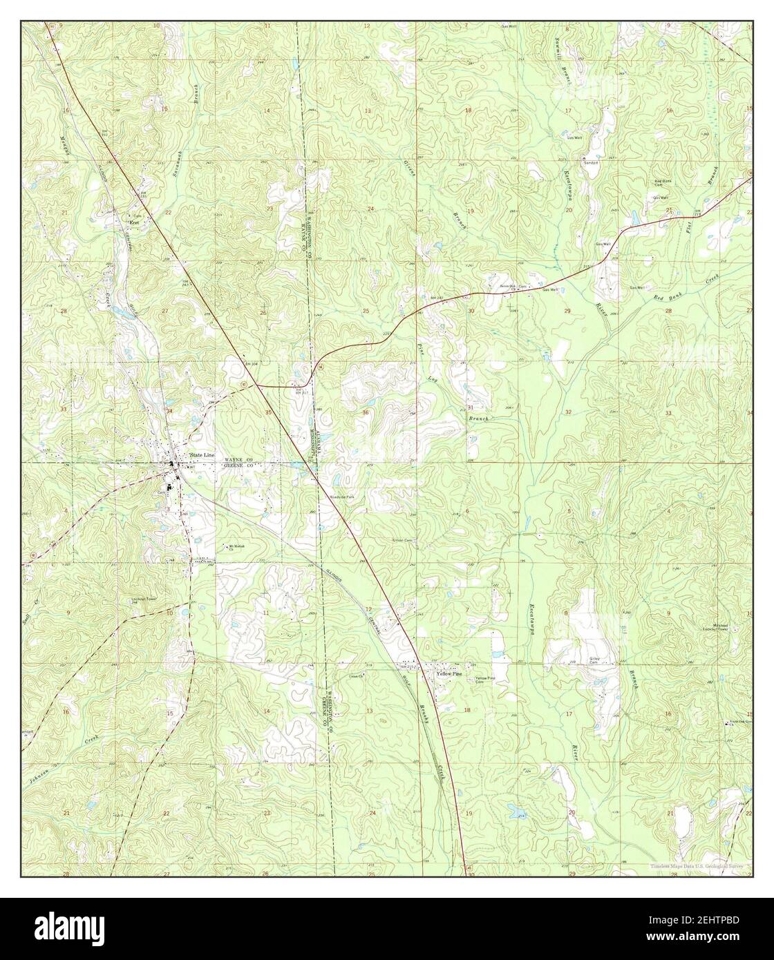 State Line, Mississippi, map 1974, 1:24000, United States of America by ...
