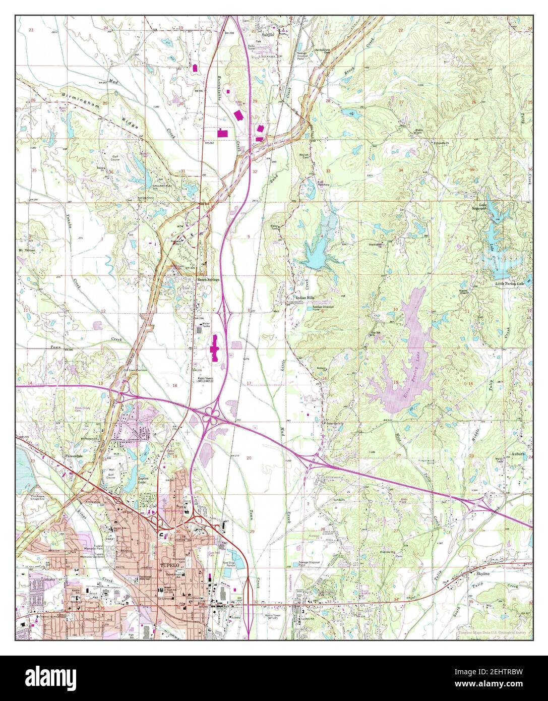 Map of tupelo hi-res stock photography and images - Alamy