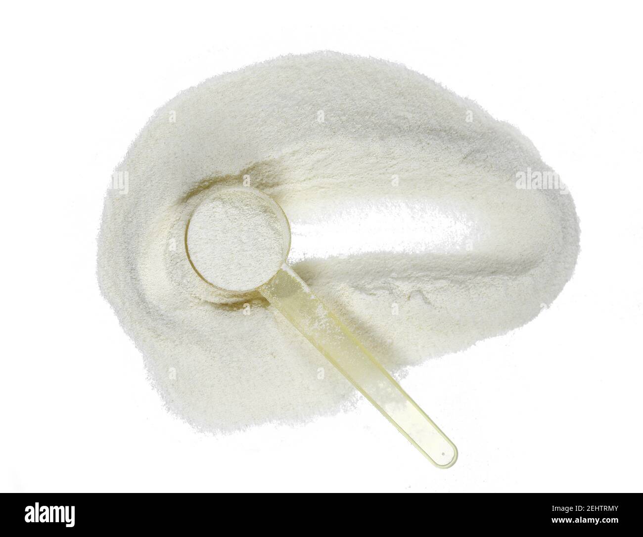 Dried soy milk powder isolated on white background. Soy protein powder ...