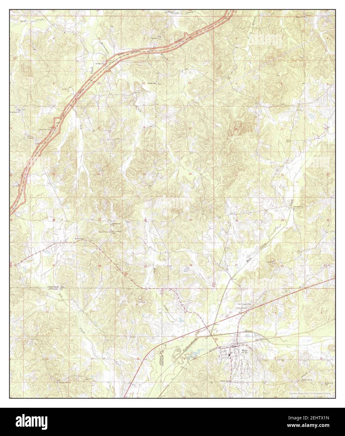 Weir, Mississippi, map 1966, 1:24000, United States of America by ...