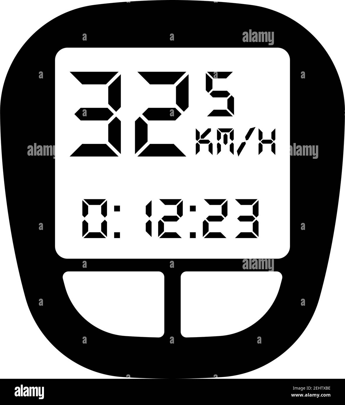 Bike Computer Icon. Black Glyph Design. Vector Illustration Stock ...