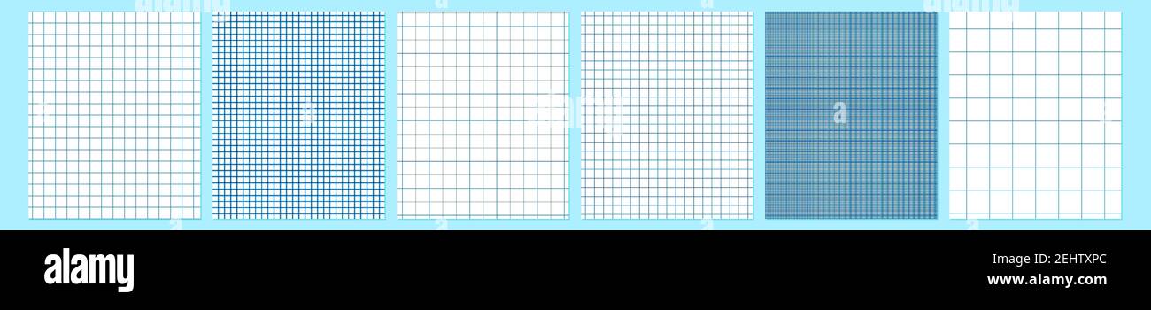 Grid paper set. Abstract squared background with color graph. Geometric ...