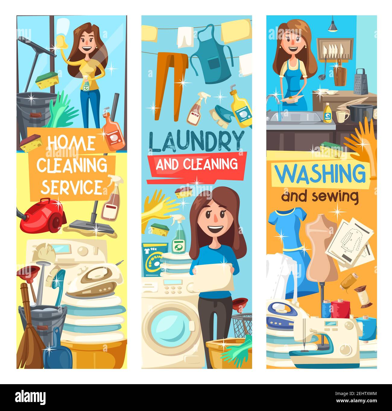 Woman wash glass dish Stock Vector Images - Alamy