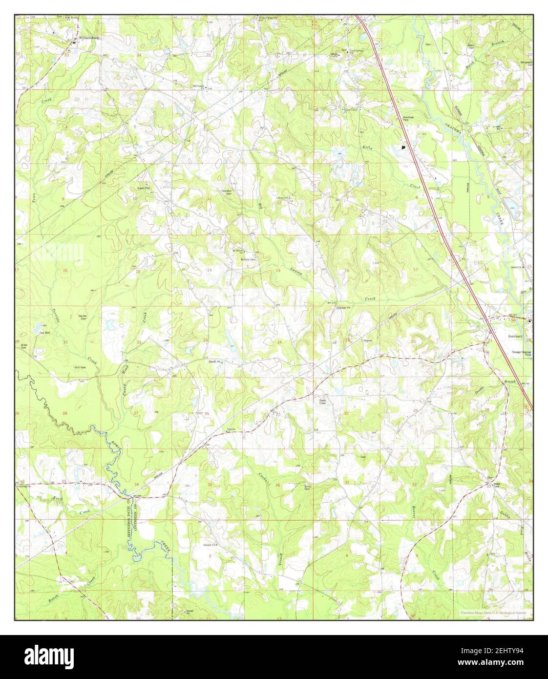 Williamsburg, Mississippi, map 1974, 1:24000, United States of America ...