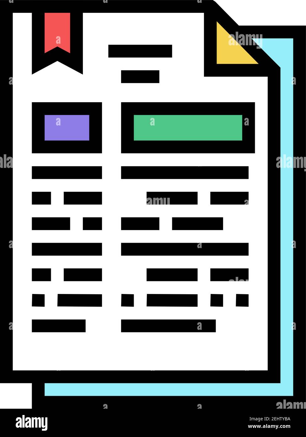 protocol document color icon vector illustration Stock Vector Image ...