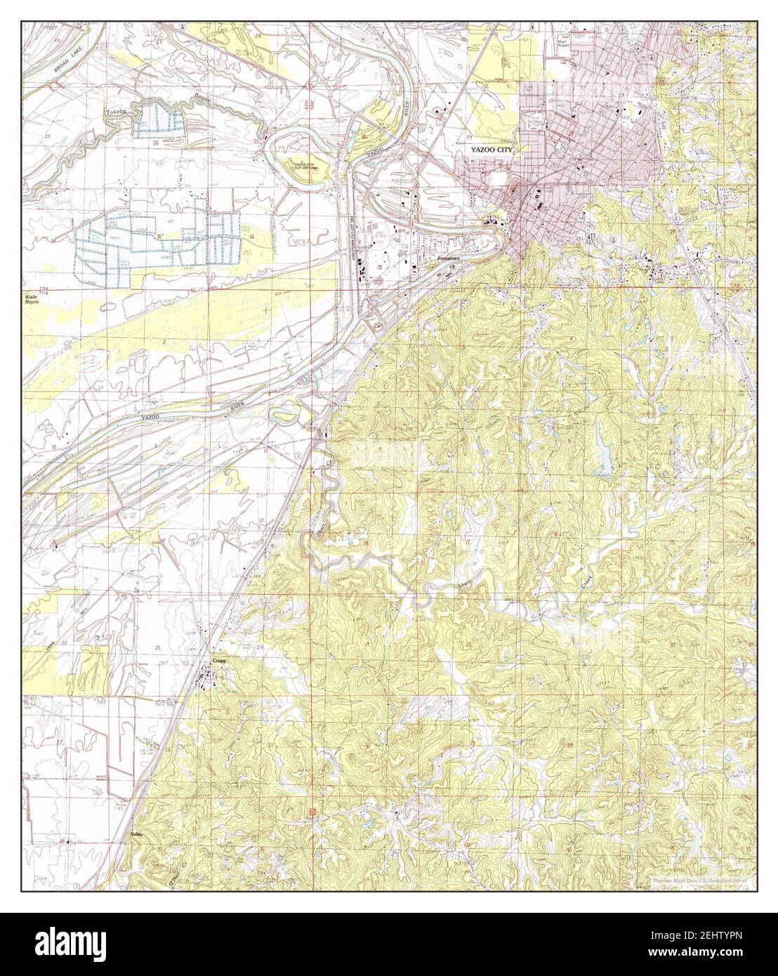 Yazoo City, Mississippi, map 1988, 1:24000, United States of America by ...