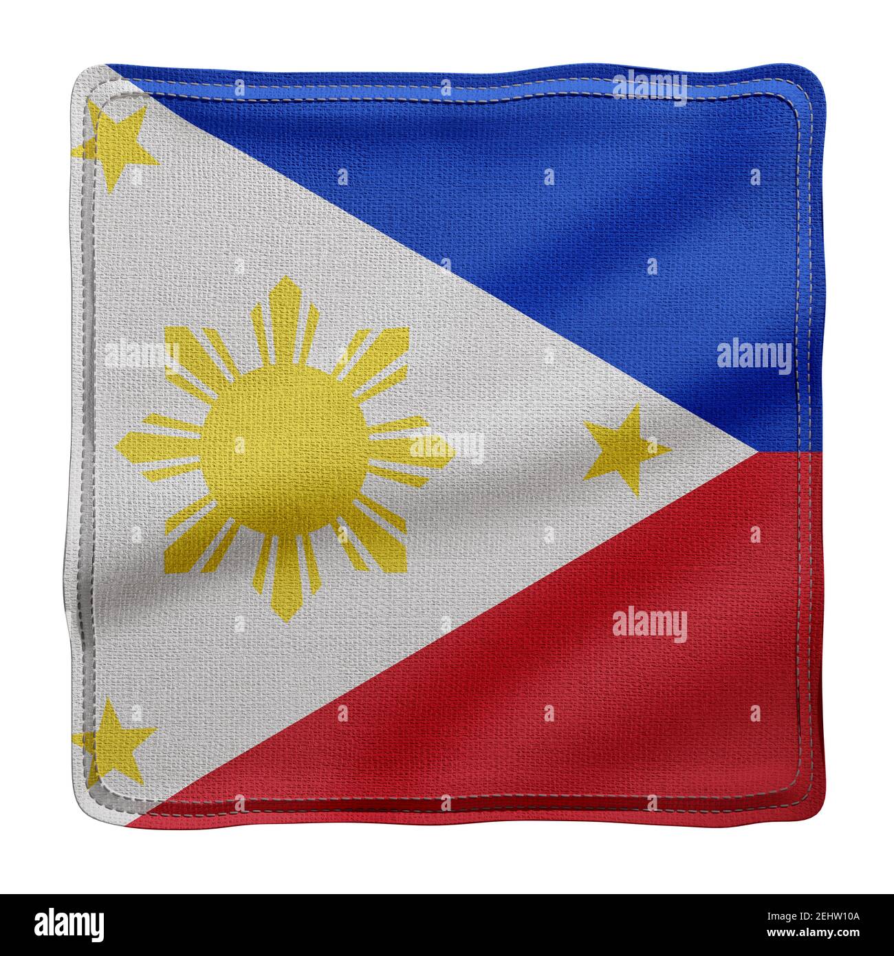 3d rendering of a silked Philippines flag isolated on white background Stock Photo - Alamy