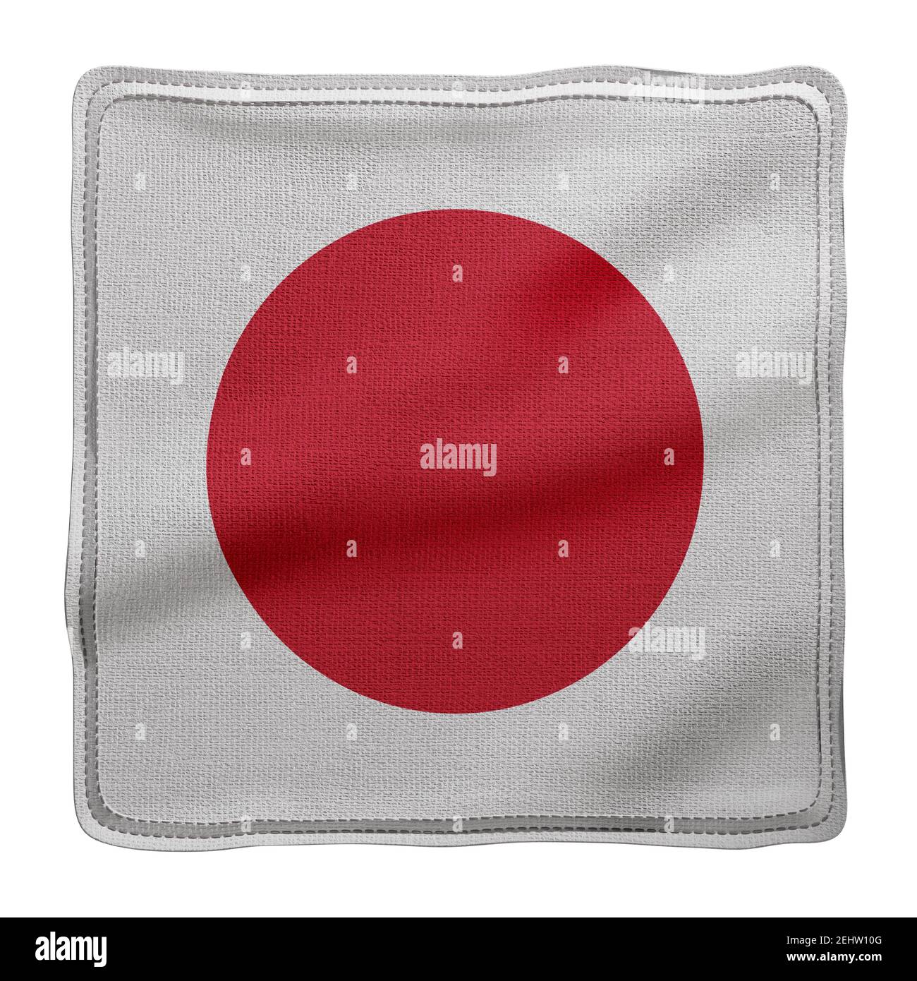 3d rendering of a silked Japan flag isolated on white background Stock ...