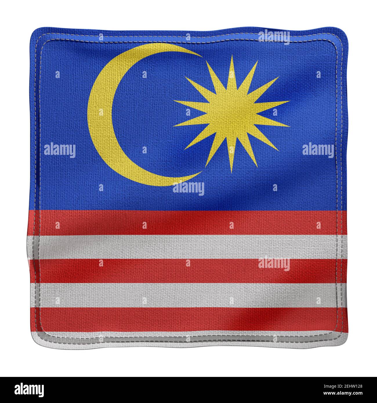 3d rendering of a silked Malaysia flag isolated on white background Stock Photo - Alamy