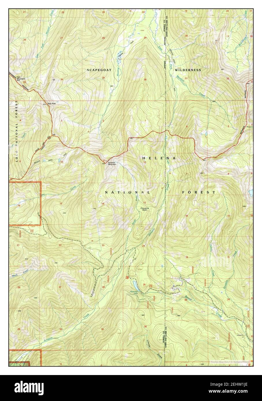 Arrastra Mountain, Montana, map 2001, 1:24000, United States of America ...