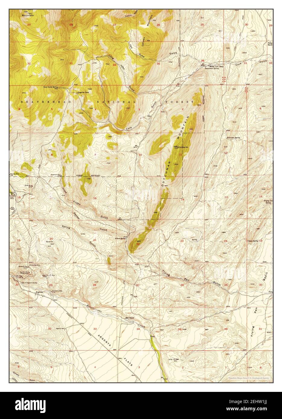 Argenta, Montana, map 1952, 1:24000, United States of America by ...