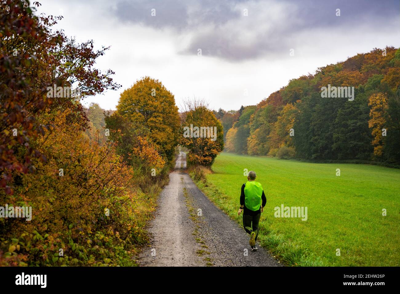 person jogging in the field Stock Photo - Alamy
