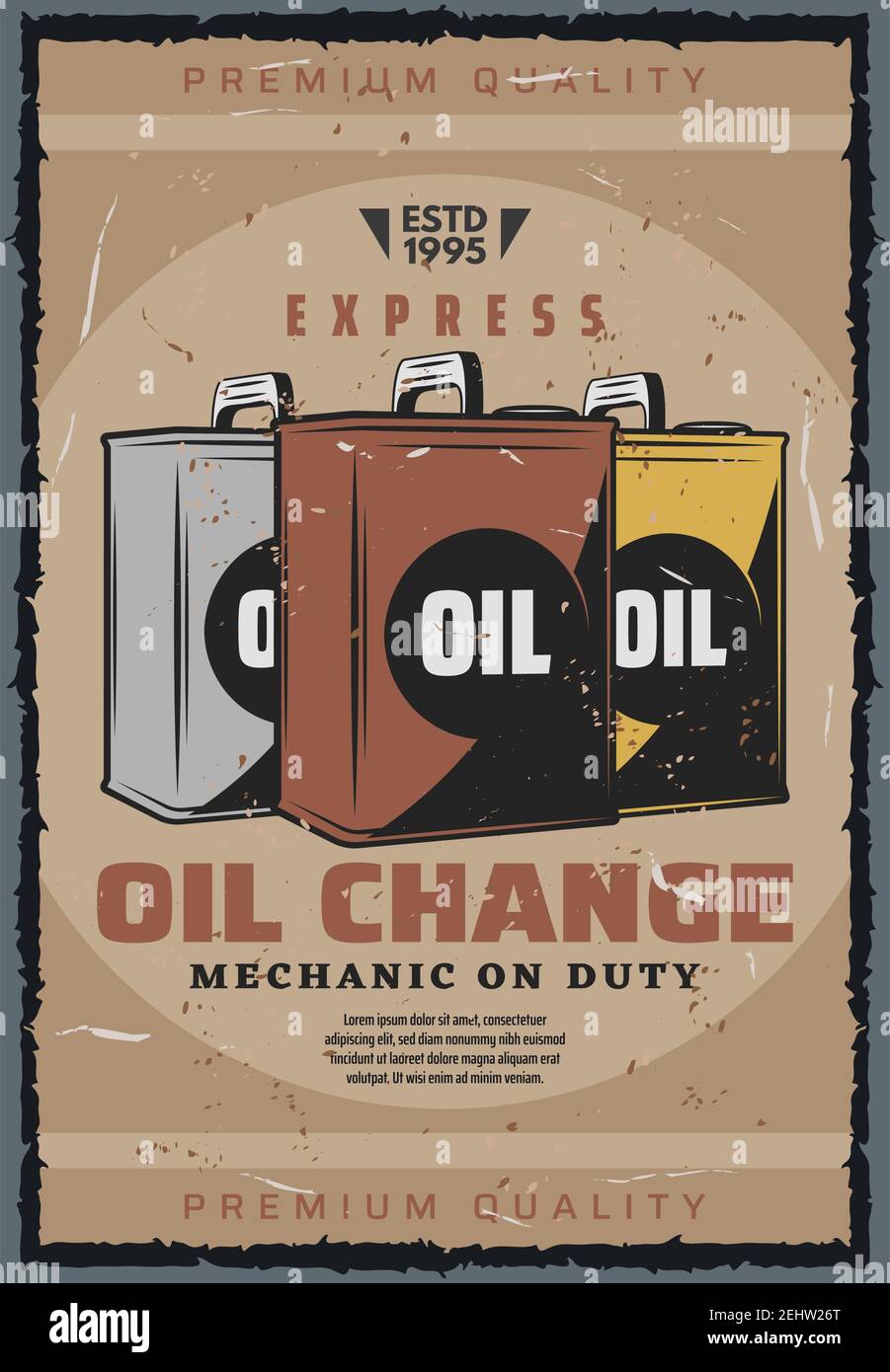 Car oil change, vehicle mechanic service or automobile garage station ...