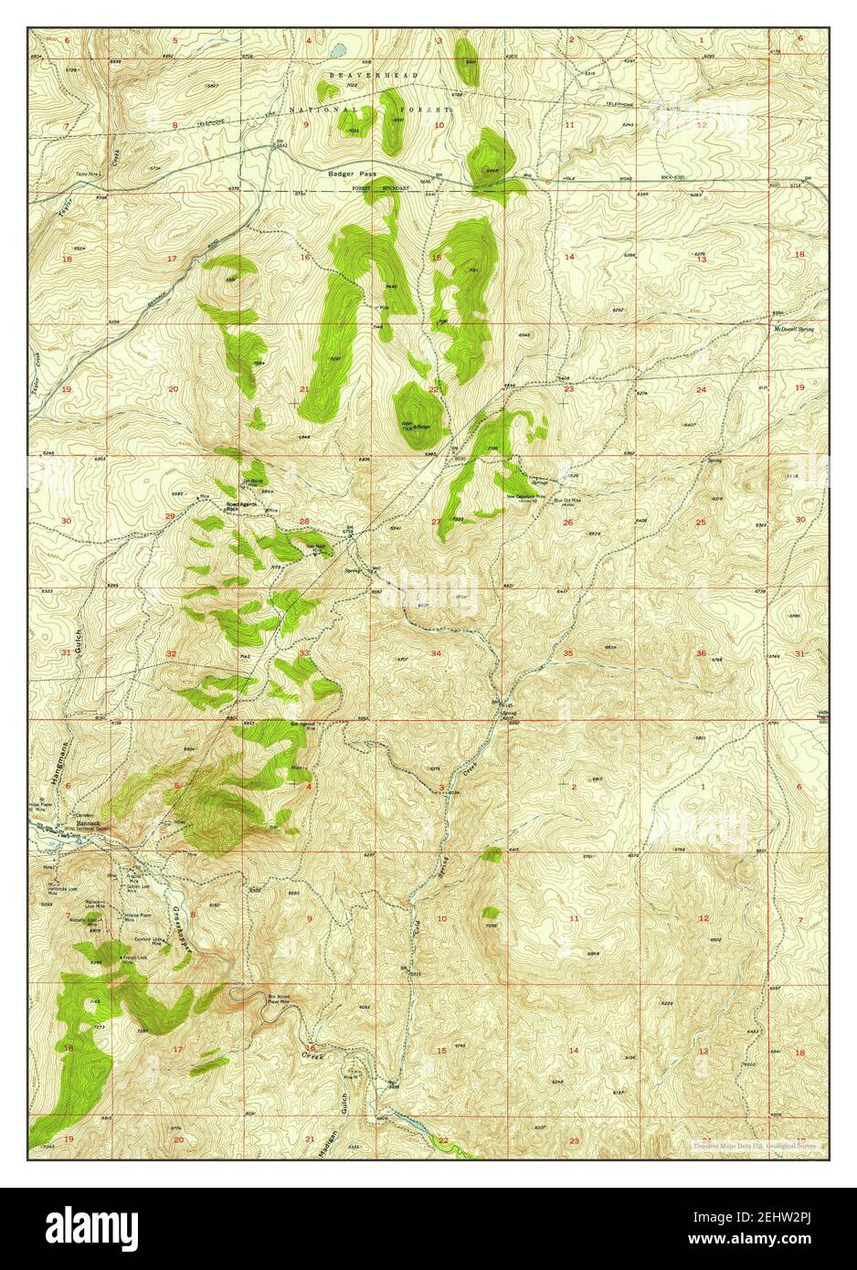Map of bannack montana Cut Out Stock Images & Pictures - Alamy