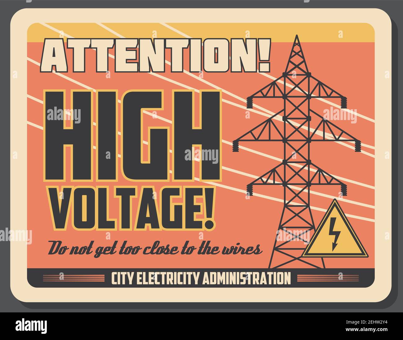 High voltage banner with high voltage precaution. Antenna that provides ...