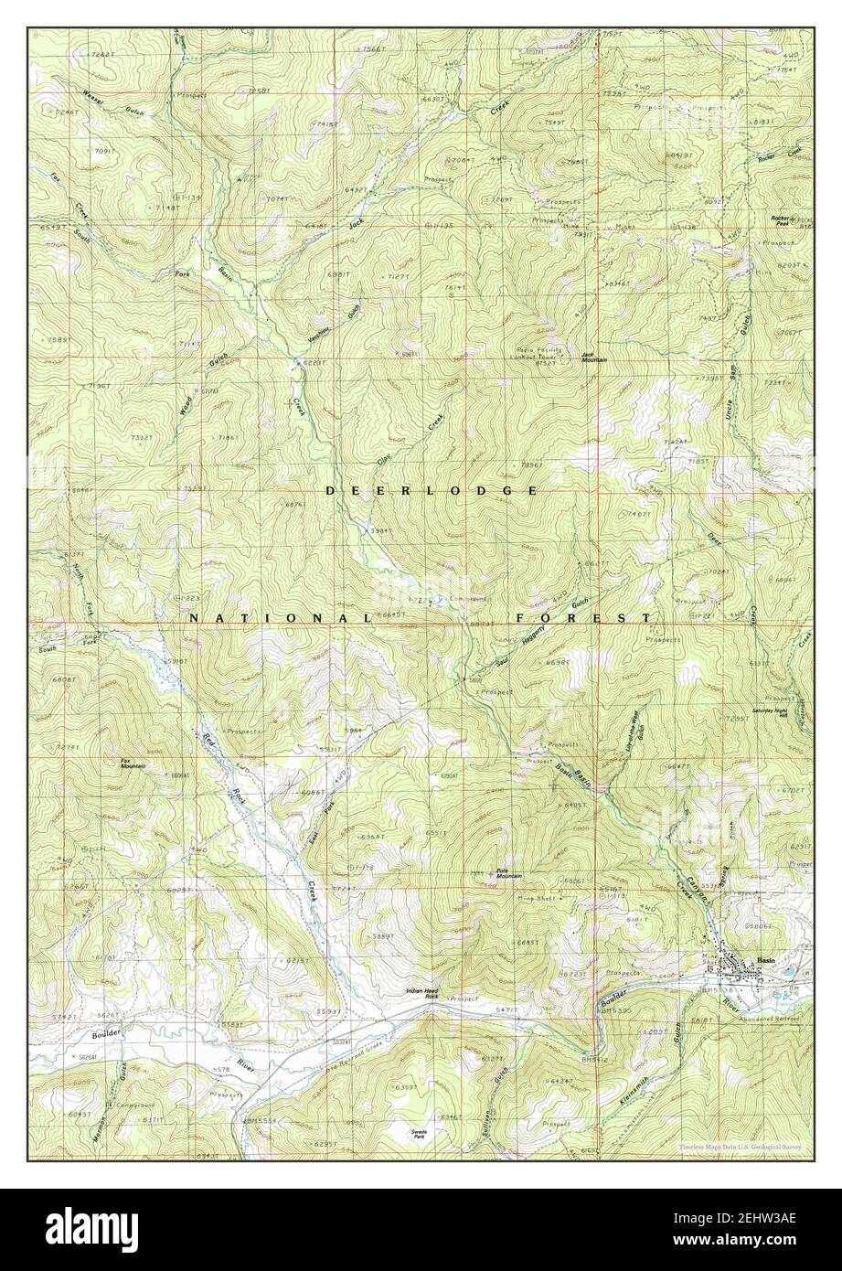 Basin, Montana, map 1985, 1:24000, United States of America by Timeless ...