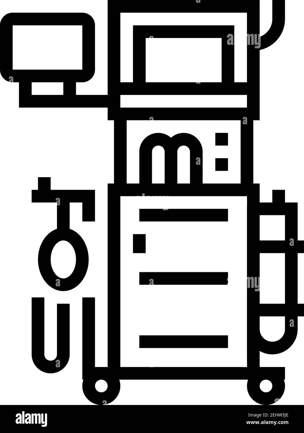 anesthesia machine line icon vector illustration Stock Vector Image ...