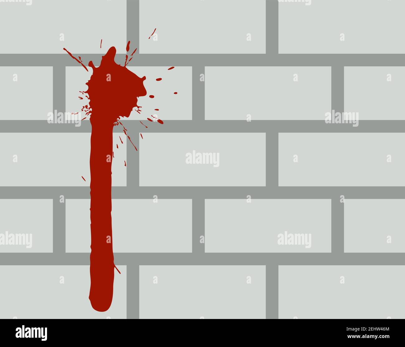 Blood On Brick Wall Icon. Flat Color Design. Vector Illustration Stock ...