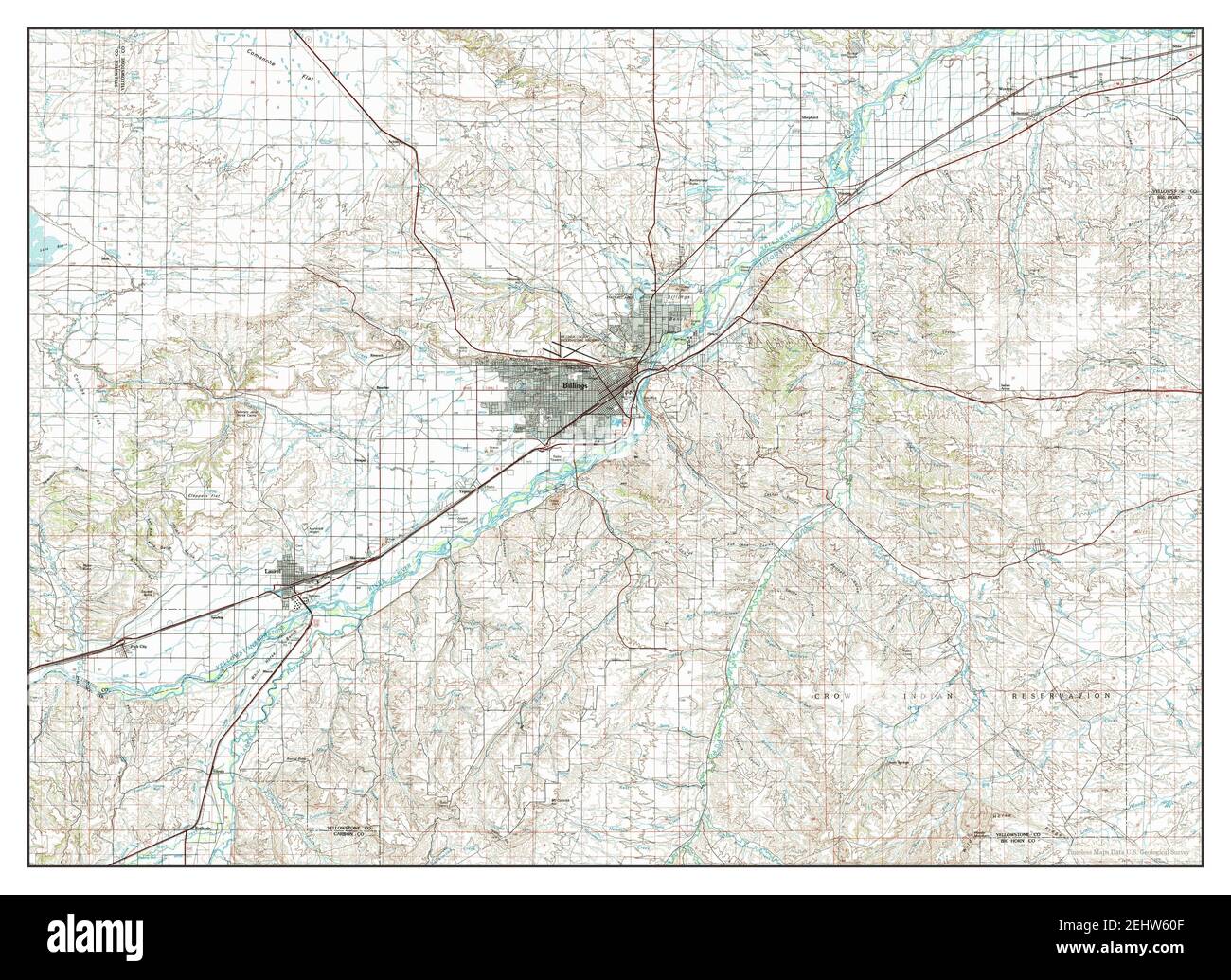 Billings, Montana, map 1989, 1:100000, United States of America by ...