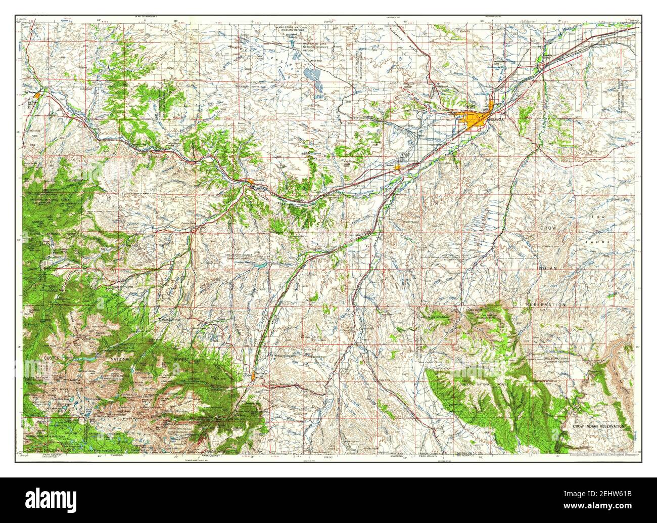Billings Montana Map High Resolution Stock Photography and Images - Alamy