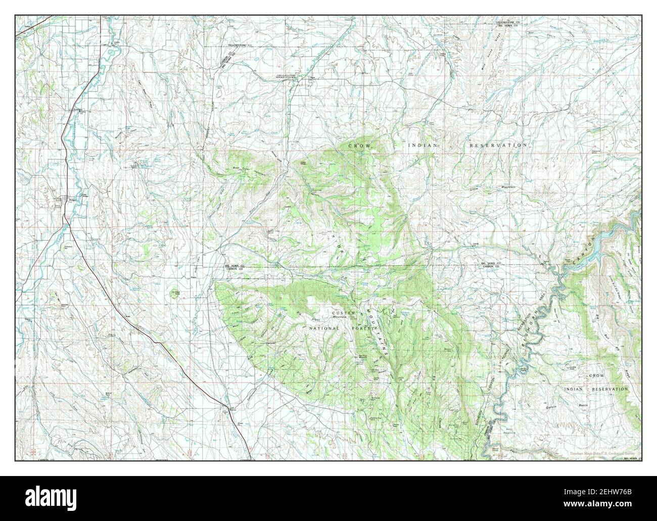 Map of bridger montana Cut Out Stock Images & Pictures - Alamy