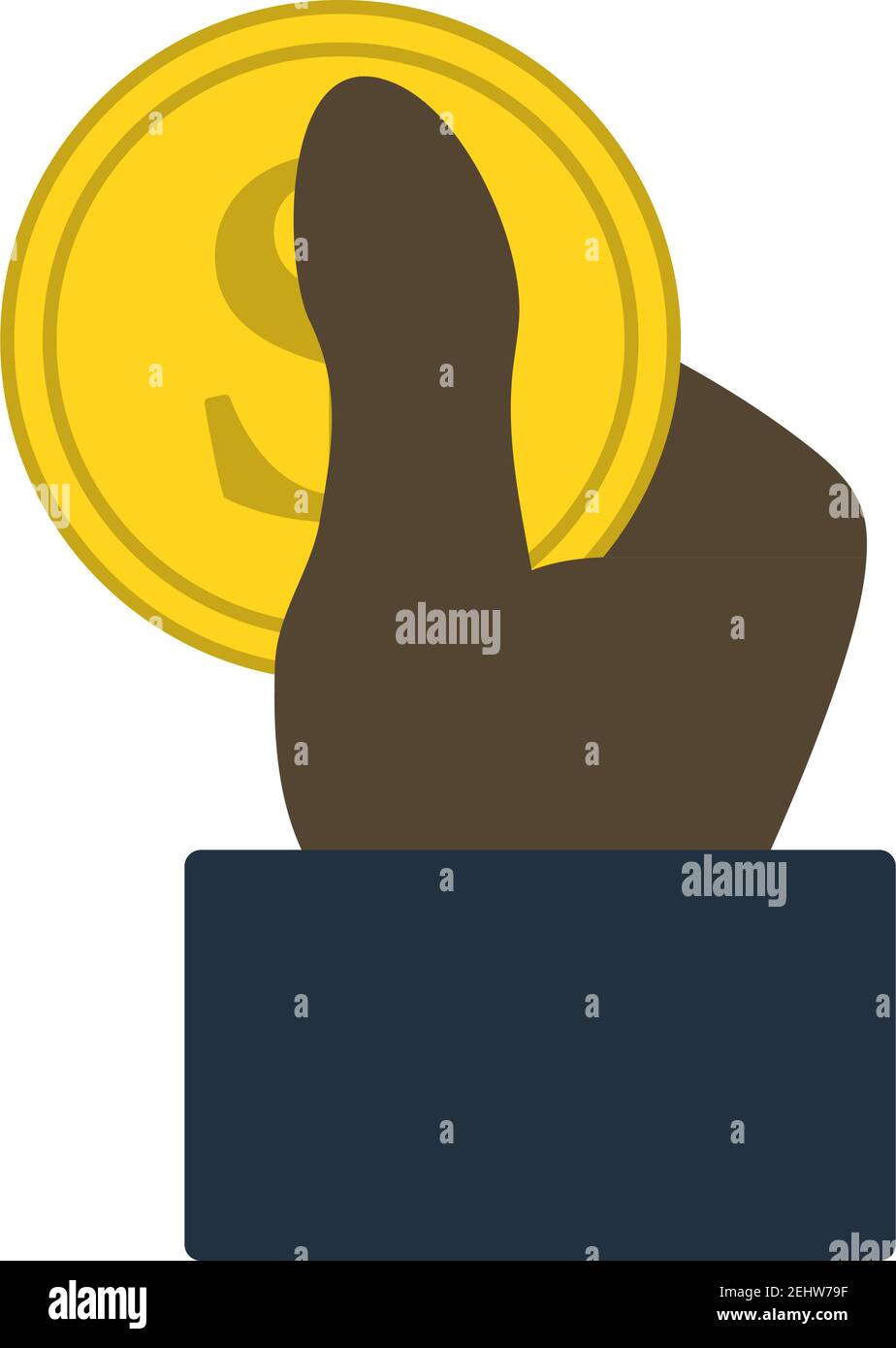 Hand Hold Dollar Coin Icon. Flat Color Design. Vector Illustration ...