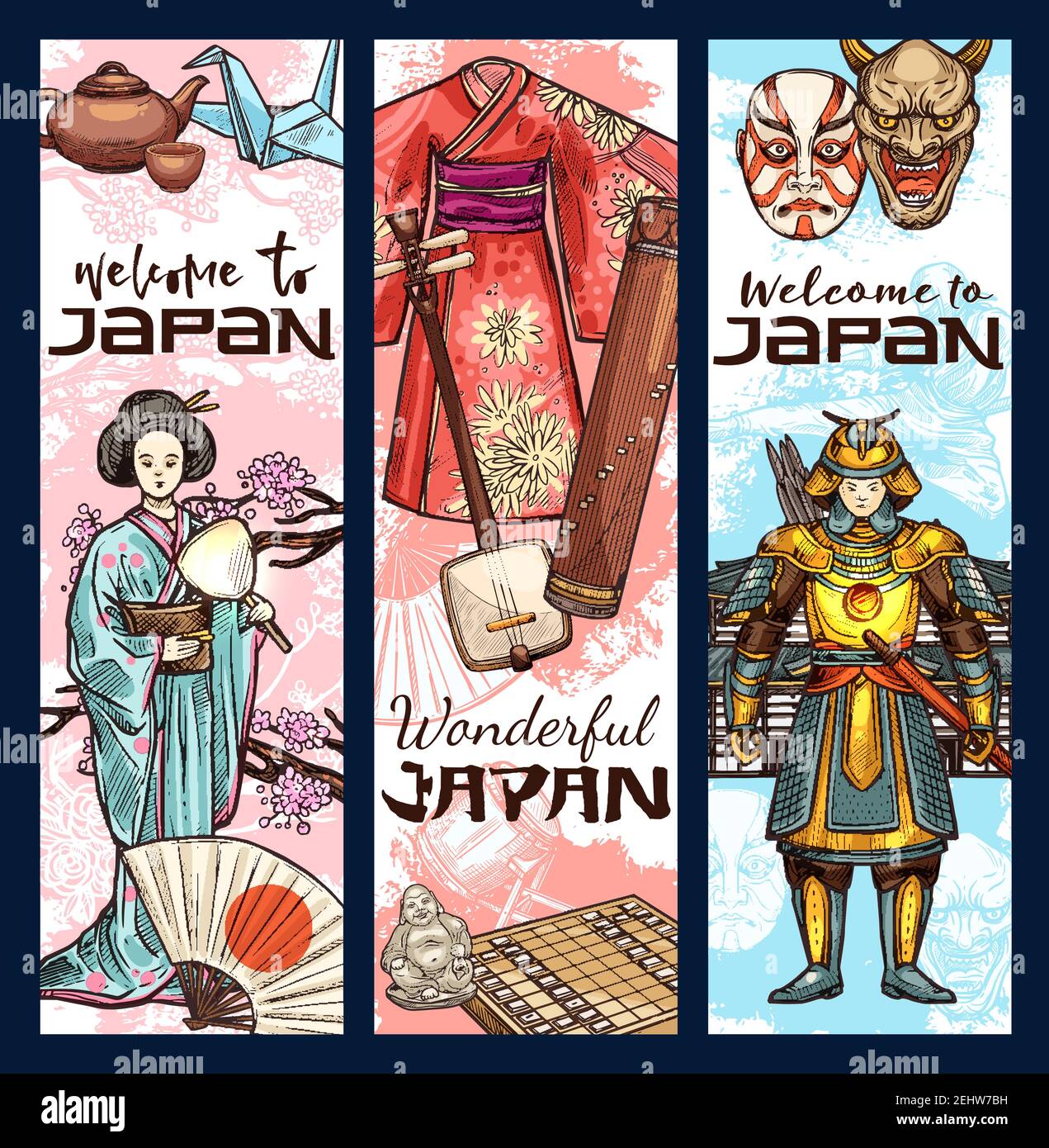 Geisha with shamisen Stock Vector Images - Alamy