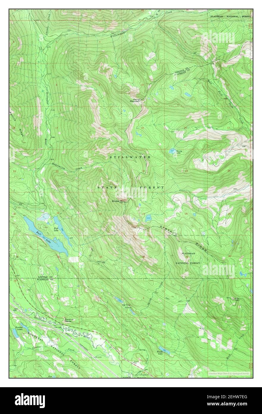 Bull Lake, Montana, map 1966, 1:24000, United States of America by ...