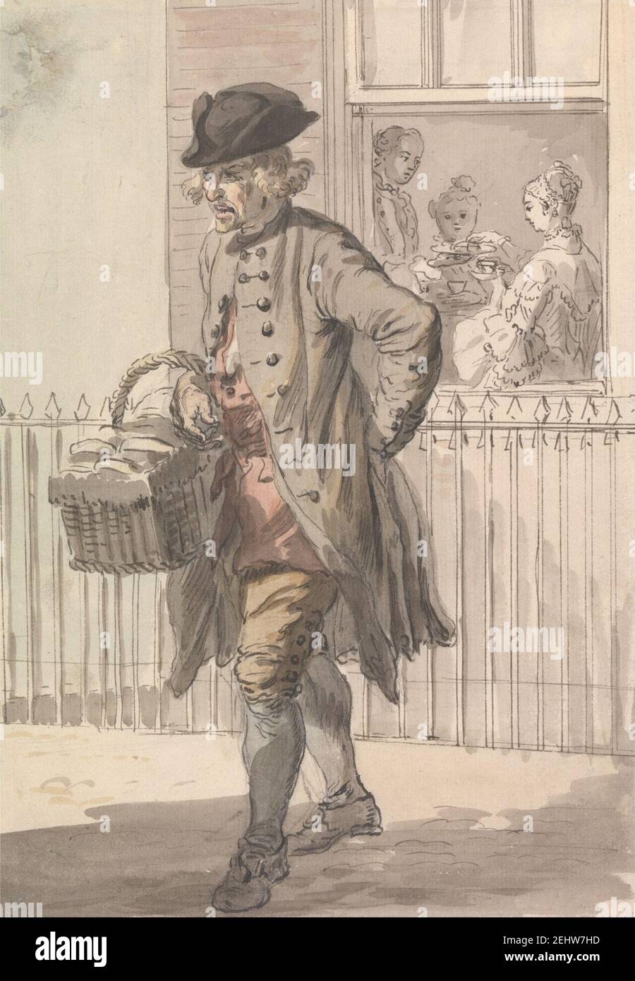 Paul Sandby - London Cries- A Muffin Man Stock Photo - Alamy