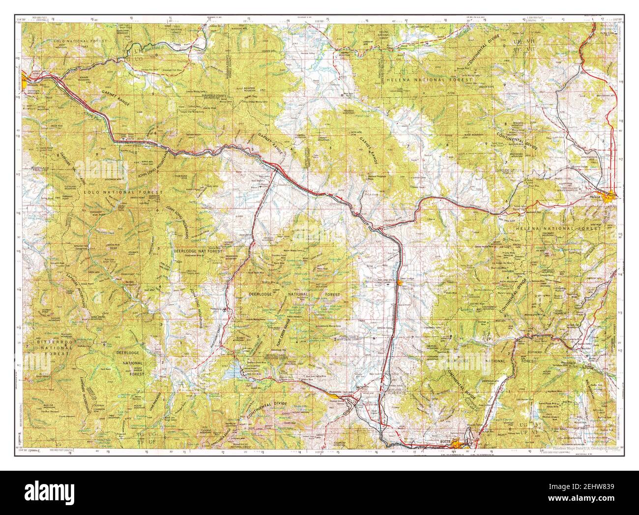 Butte, Montana, map 1958, 1:250000, United States of America by ...