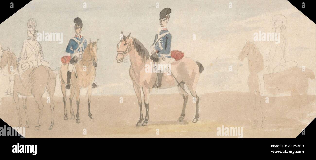 Paul Sandby - The Light Dragoons Stock Photo - Alamy