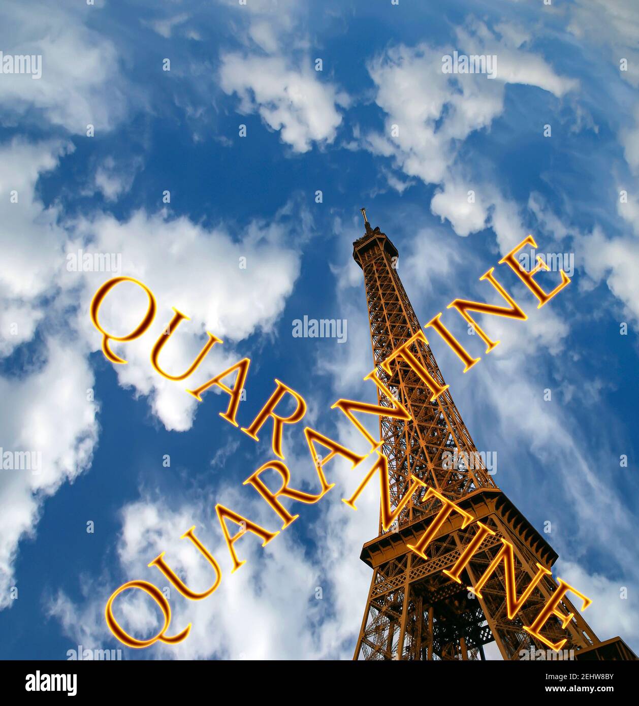 Coronavirus in Paris, France. Quarantine sign. Concept of COVID ...