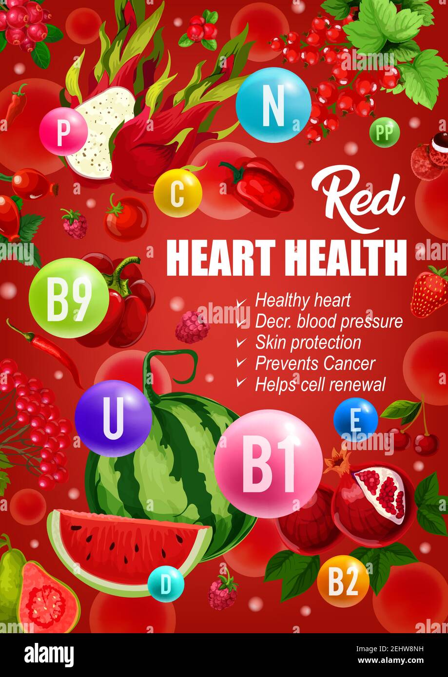 Red diet for heart health, cancer prevention or healthy skin and blood ...