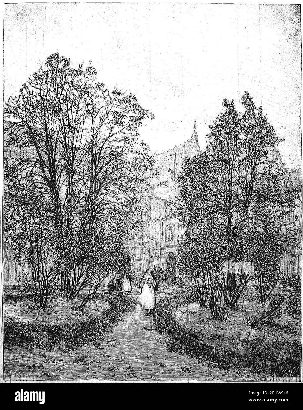 Paul schaan le cloitre st remi salon 1892 abbaye st remi Stock Photo ...
