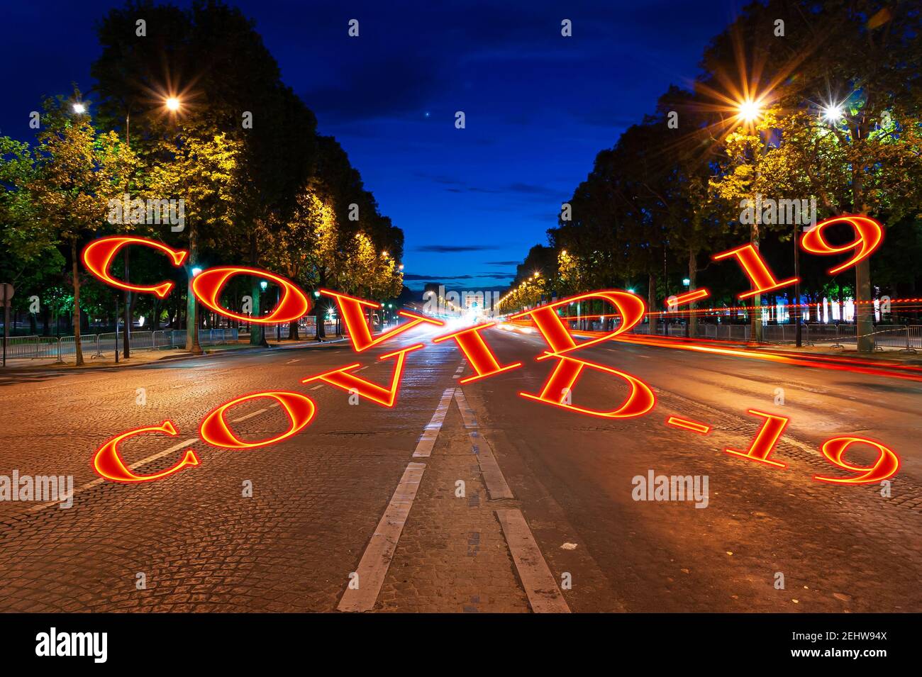 Coronavirus in Paris, France. Quarantine sign. Concept of COVID ...