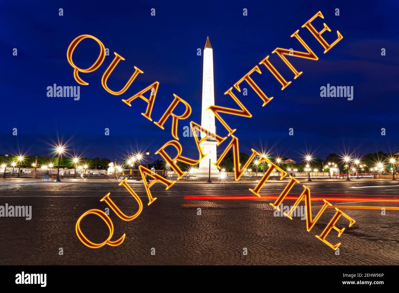 Coronavirus in Paris, France. Quarantine sign. Concept of COVID ...