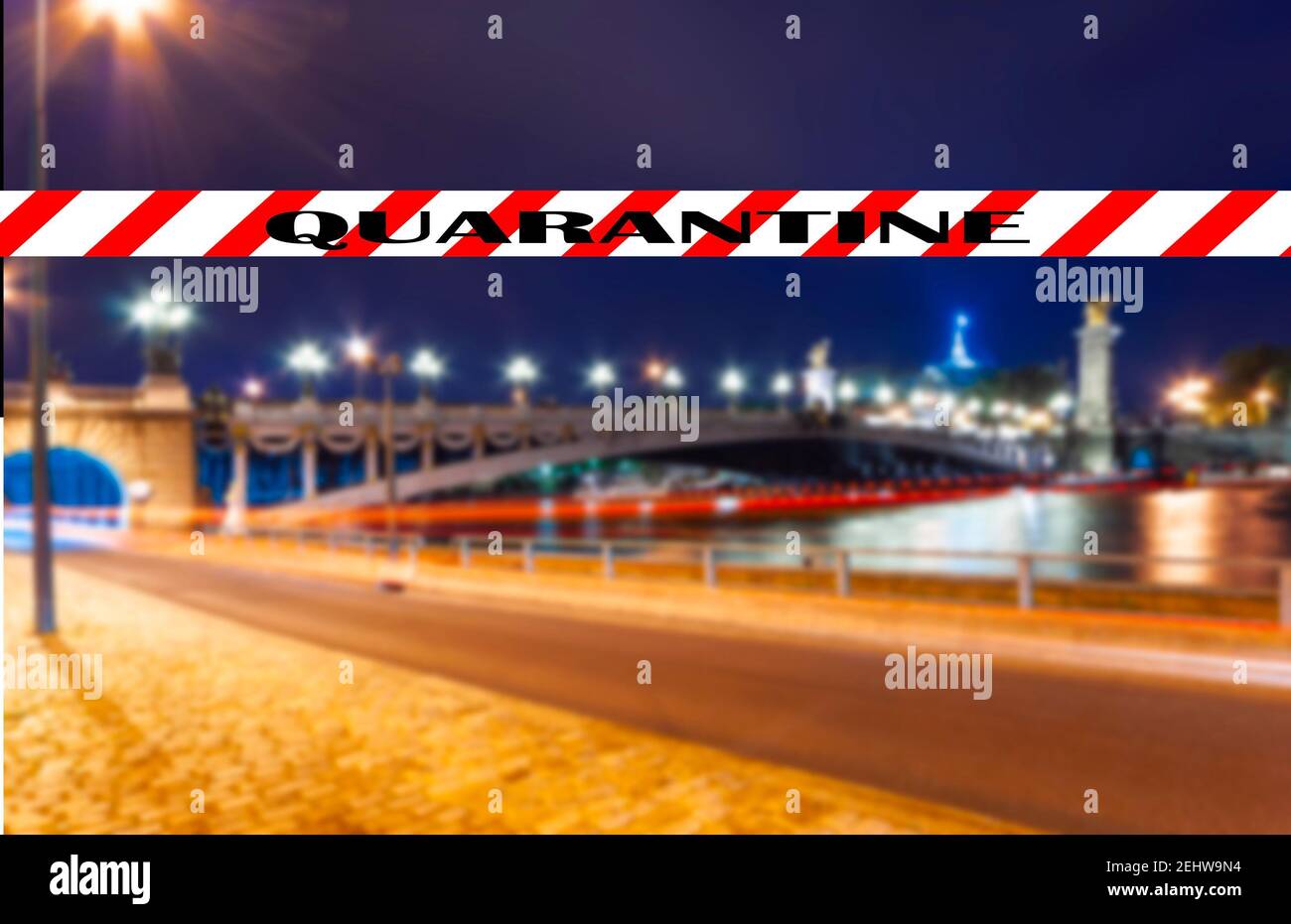 Coronavirus in Paris, France. Quarantine sign. Concept of COVID ...
