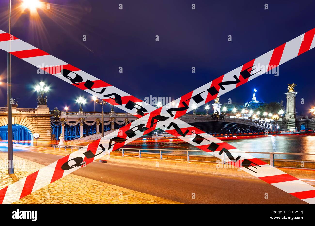 Coronavirus in Paris, France. Quarantine sign. Concept of COVID ...