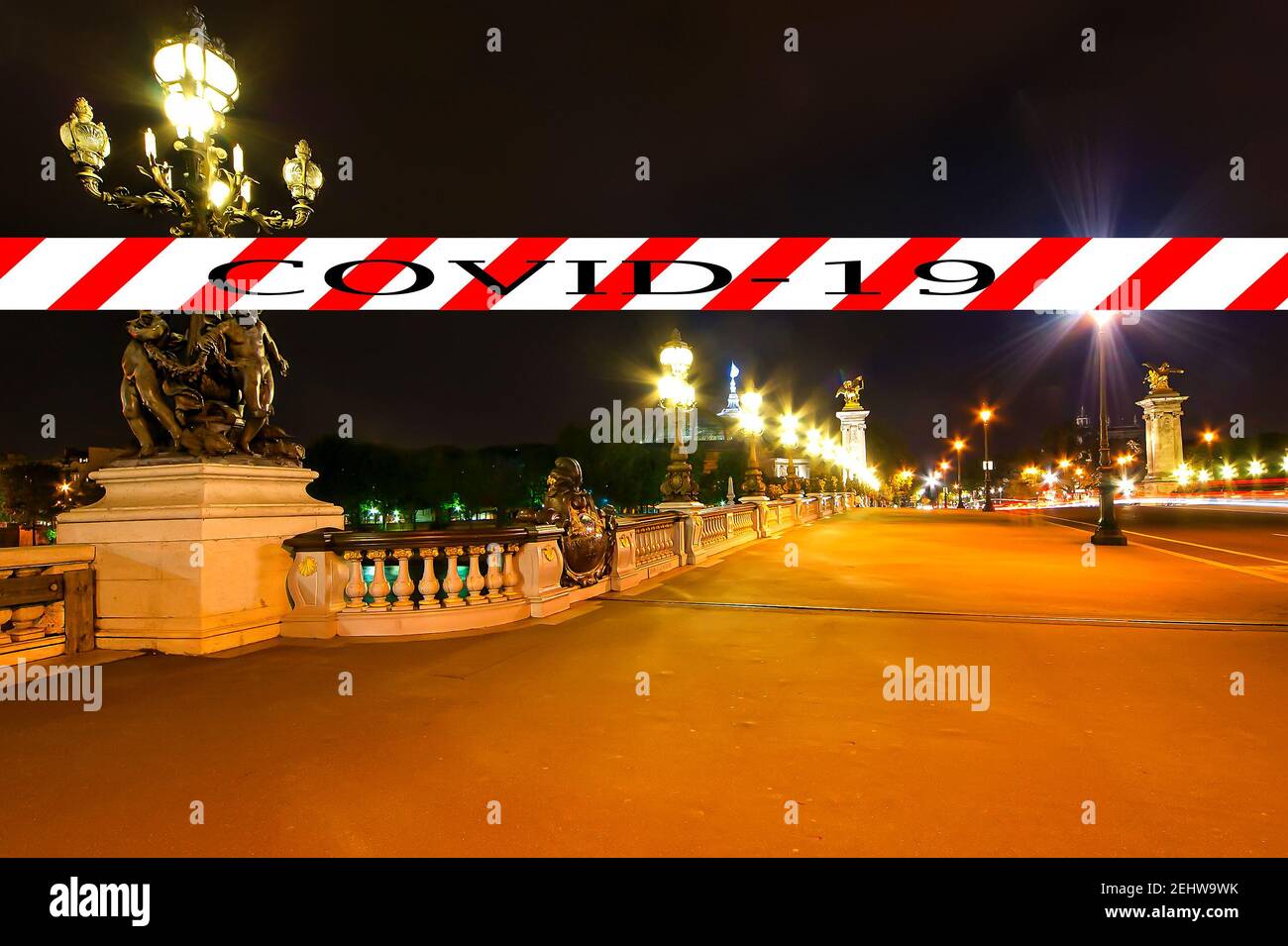 Coronavirus in Paris, France. Quarantine sign. Concept of COVID ...