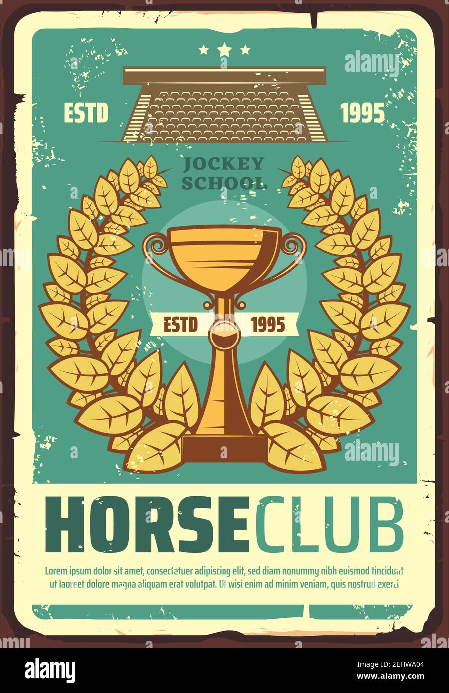 Jockey school poster Stock Vector Images - Alamy