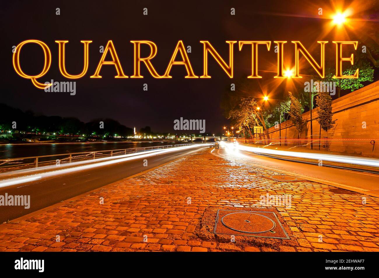 Coronavirus in Paris, France. Quarantine sign. Concept of COVID ...