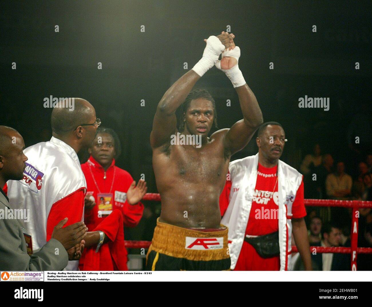 Audley harrison celebrates hi-res stock photography and images - Alamy
