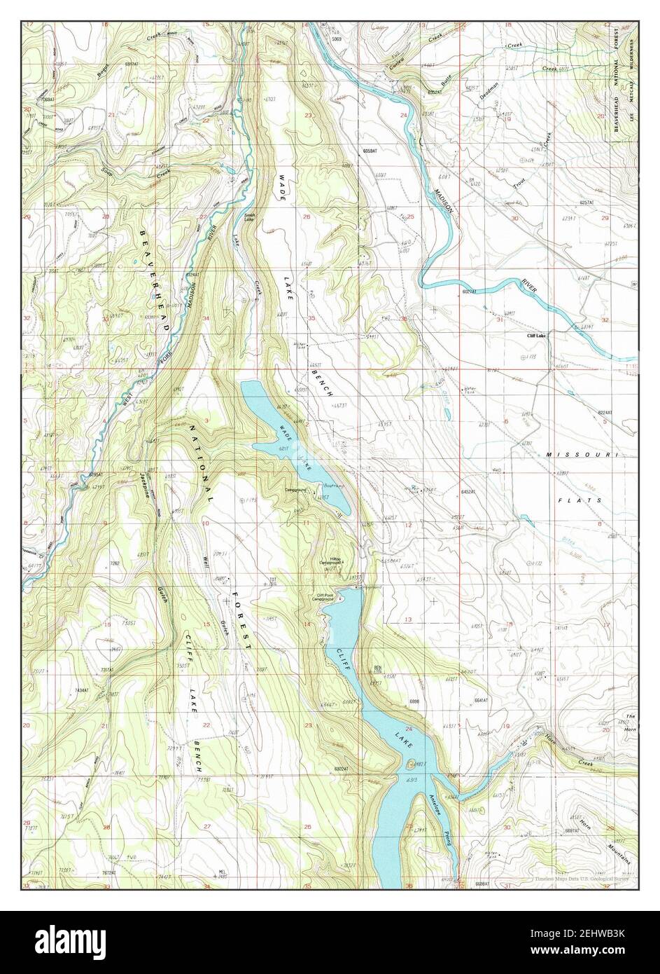Cliff Lake, Montana, map 1988, 1:24000, United States of America by ...