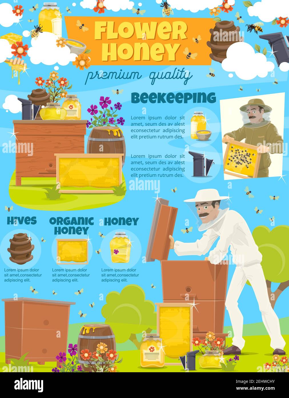 Swarm of bees cartoon hi-res stock photography and images - Alamy