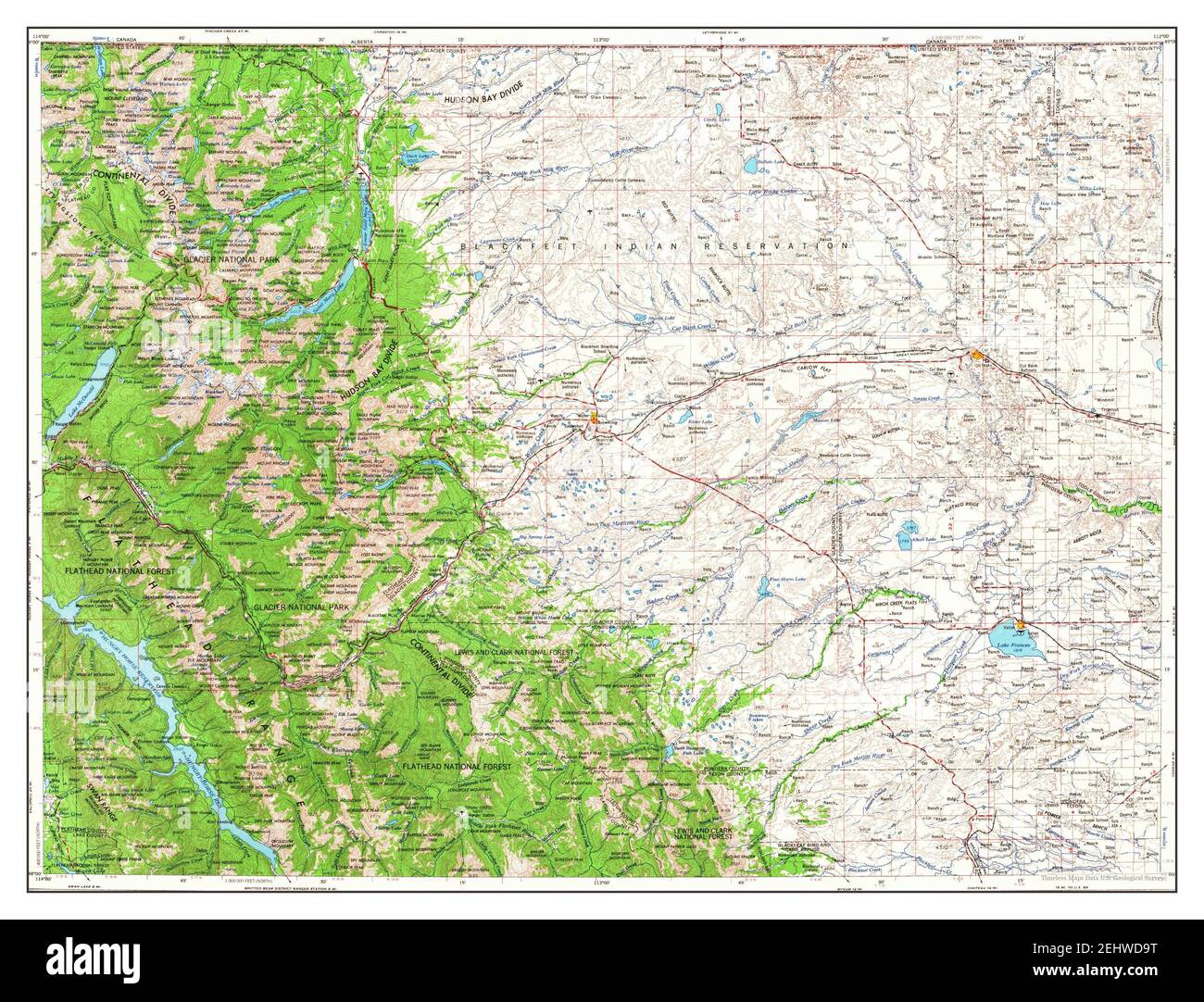 Cut Bank, Montana, map 1960, 1:250000, United States of America by ...