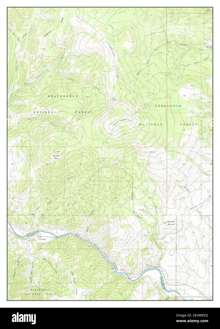 Dewey, Montana, map 1961, 1:24000, United States of America by Timeless ...