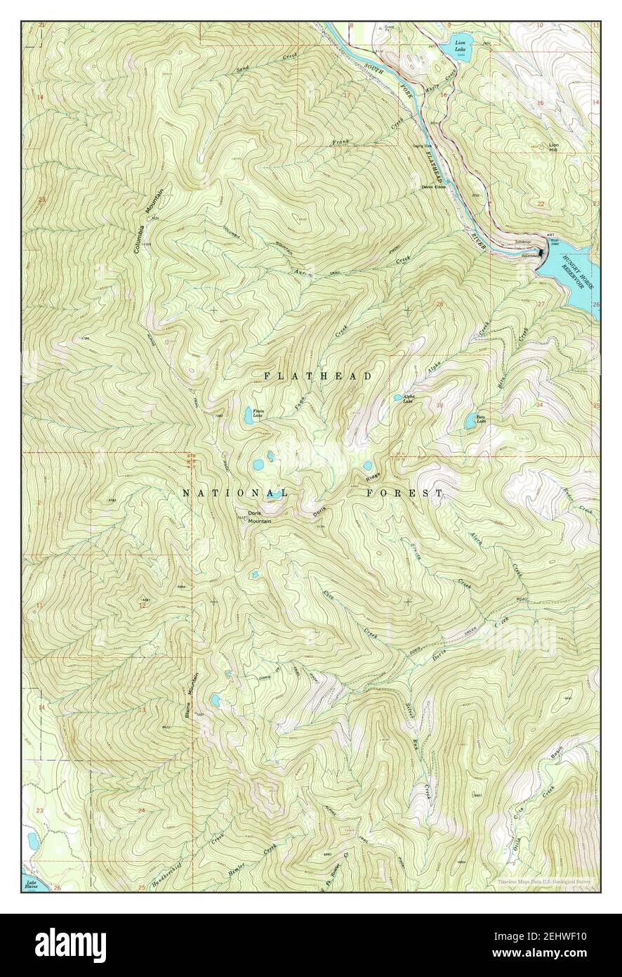 Doris Mountain, Montana, map 1991, 1:24000, United States of America by ...