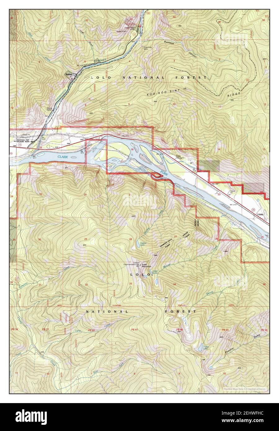Eddy Mountain, Montana, map 1999, 1:24000, United States of America by ...