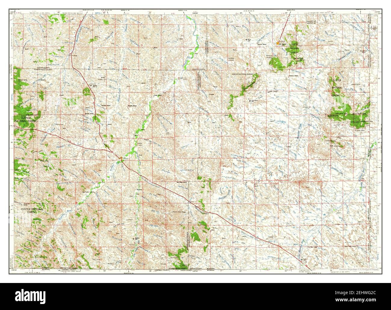 Ekalaka map hi-res stock photography and images - Alamy