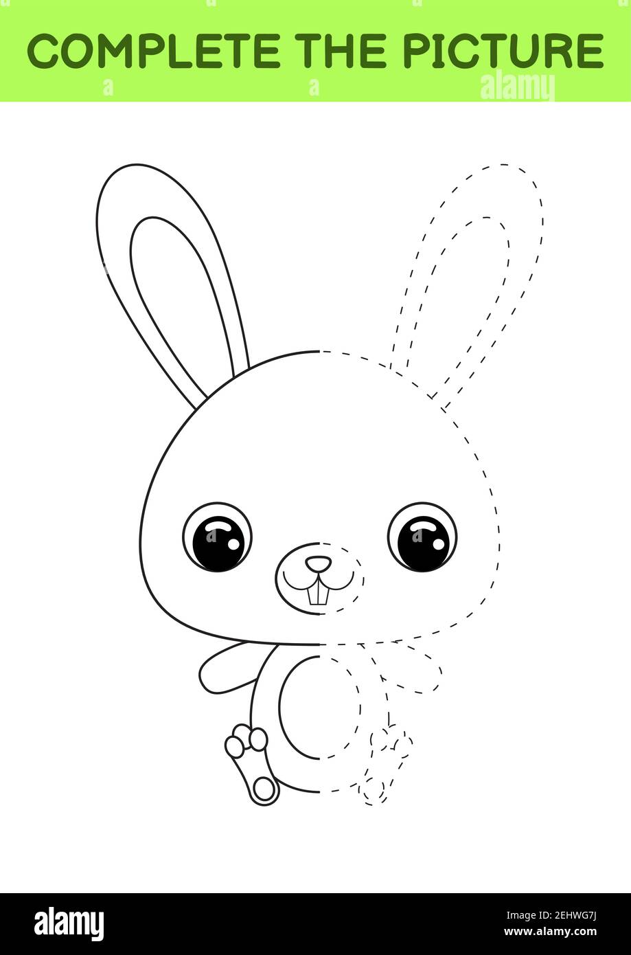 Rabbit picture for colouring Stock Vector Images - Alamy